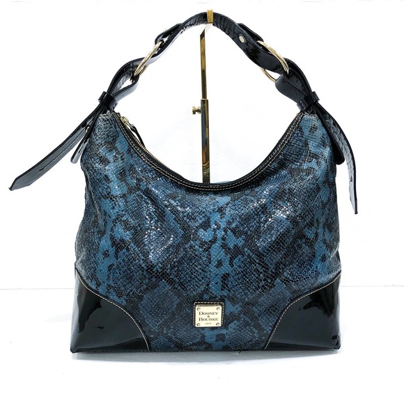 Dooney & Bourke | Bags | Dooney Bourke Nikki Snakeskin Leather Blue ...